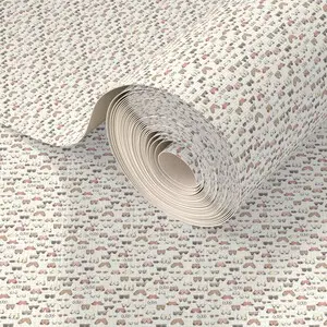 Spoonflower Diversity Boobs Extra Small White 100% Natural Sisal Grasscloth Wallcovering White