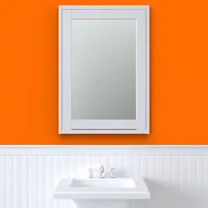 Spoonflower Plain Solid Coordinate Bright Tangerine Custom Pre-pasted Wallpaper - Orange