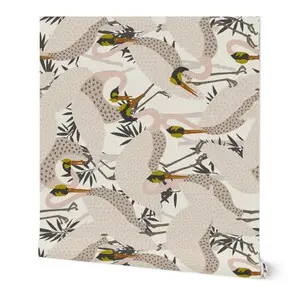 Spoonflower Heron Rotated 100% Natural Sisal Grasscloth Wallcovering