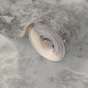 Spoonflower Grat Patina Grey 100% Natural Sisal Grasscloth Wallcovering - Gray,grey
