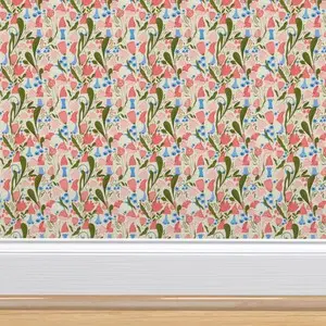 Spoonflower Gnome's Garden Small Scale 100% Natural Sisal Grasscloth Wallcovering