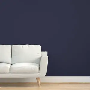 Spoonflower Solid Midnight Custom Pre-pasted Wallpaper - Blue