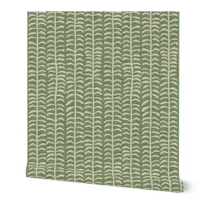 Spoonflower Grass Cloth Vine In Leaf 100% Natural Sisal Grasscloth Wallcovering - Green