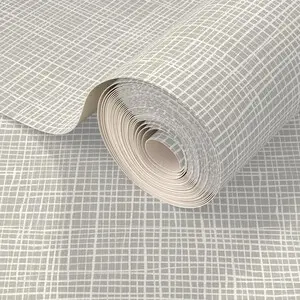 Spoonflower Grey Small Scale 100% Natural Sisal Grasscloth Wallcovering - White,gray,silver