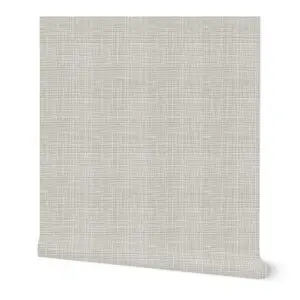 Spoonflower Grey Small Scale 100% Natural Sisal Grasscloth Wallcovering