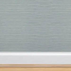 Spoonflower Cream 100% Natural Sisal Grasscloth Wallcovering - Blue