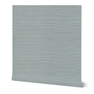 Spoonflower Cream 100% Natural Sisal Grasscloth Wallcovering - Blue
