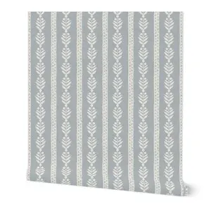 Spoonflower Georgiana Reverse Quiet 100% Natural Sisal Grasscloth Wallcovering - Blue