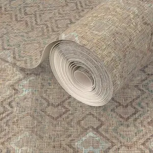 Spoonflower Threshold Champagne 100% Natural Sisal Grasscloth Wallcovering - Gray,brown,beige