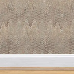 Spoonflower Threshold Champagne 100% Natural Sisal Grasscloth Wallcovering