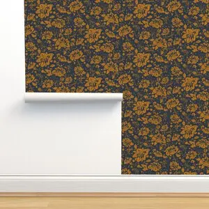 Spoonflower Desert Flowers 100% Natural Sisal Grasscloth Wallcovering