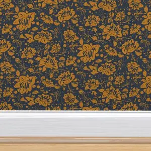 Spoonflower Desert Flowers 100% Natural Sisal Grasscloth Wallcovering