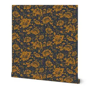 Spoonflower Desert Flowers 100% Natural Sisal Grasscloth Wallcovering