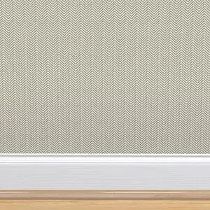 Spoonflower Herringbone Stripe Aztec Feathers 100% Natural Sisal Grasscloth Wallcovering