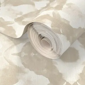 Spoonflower Taupe Rorschach 2 100% Natural Sisal Grasscloth Wallcovering - Tan,beige