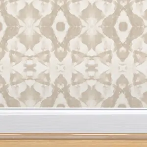 Spoonflower Taupe Rorschach 2 100% Natural Sisal Grasscloth Wallcovering