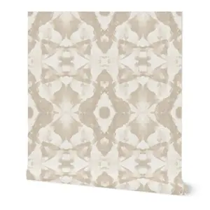 Spoonflower Taupe Rorschach 2 100% Natural Sisal Grasscloth Wallcovering