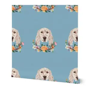 Spoonflower English Setter Dog Pattern 100% Natural Sisal Grasscloth Wallcovering