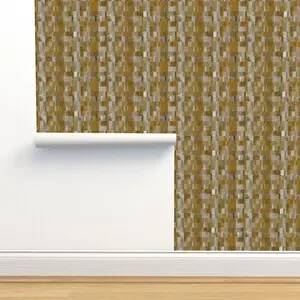 Spoonflower Eyespy Honey 100% Natural Sisal Grasscloth Wallcovering