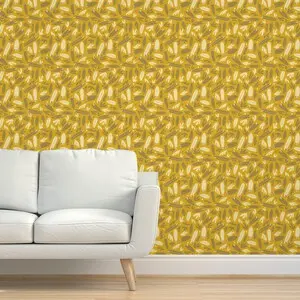 Spoonflower Surfboards 70s 100% Natural Sisal Grasscloth Wallcovering