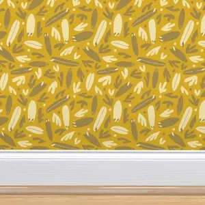 Spoonflower Surfboards 70s 100% Natural Sisal Grasscloth Wallcovering