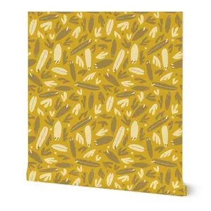 Spoonflower Surfboards 70s 100% Natural Sisal Grasscloth Wallcovering