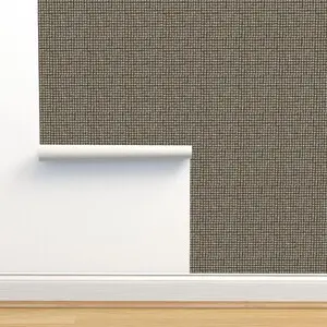 Spoonflower Batik Dots Loops Brown 100% Natural Sisal Grasscloth Wallcovering