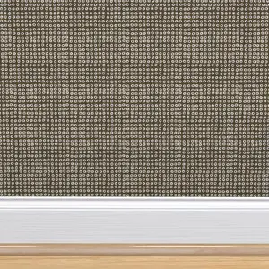 Spoonflower Batik Dots Loops Brown 100% Natural Sisal Grasscloth Wallcovering