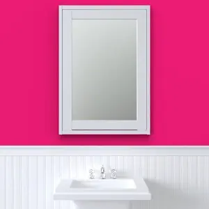 Spoonflower Hot Solid Pik Custom Pre-pasted Wallpaper - Pink