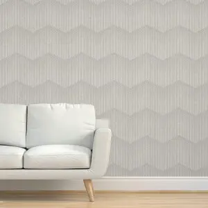 Spoonflower Arcadia Rain Smoke Grey 100% Natural Sisal Grasscloth Wallcovering