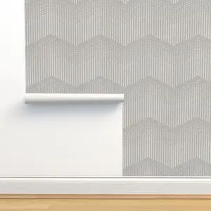 Spoonflower Arcadia Rain Smoke Grey 100% Natural Sisal Grasscloth Wallcovering