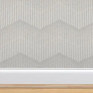 Spoonflower Arcadia Rain Smoke Grey 100% Natural Sisal Grasscloth Wallcovering