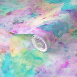 Spoonflower Abstract Soft Watercolor Paint Splatter Custom Removable Wallpaper