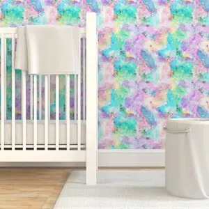 Spoonflower Abstract Soft Watercolor Paint Splatter Custom Removable Wallpaper