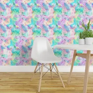 Spoonflower Abstract Soft Watercolor Paint Splatter Custom Removable Wallpaper