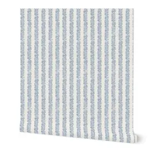Spoonflower Blue Botanical Leaf Pattern 100% Natural Sisal Grasscloth Wallcovering