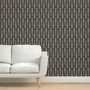 Spoonflower Eucalyptus Leaves Mono Dark 100% Natural Sisal Grasscloth Wallcovering
