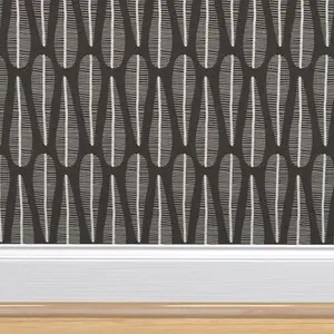 Spoonflower Eucalyptus Leaves Mono Dark 100% Natural Sisal Grasscloth Wallcovering