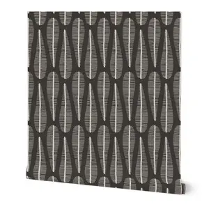 Spoonflower Eucalyptus Leaves Mono Dark 100% Natural Sisal Grasscloth Wallcovering