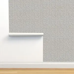 Spoonflower Golf Tees Grayscale Light2 100% Natural Sisal Grasscloth Wallcovering