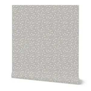 Spoonflower Golf Tees Grayscale Light2 100% Natural Sisal Grasscloth Wallcovering