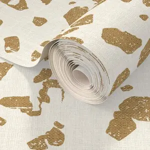 Spoonflower Terazzo Sand 100% Natural Sisal Grasscloth Wallcovering - Beige,orange