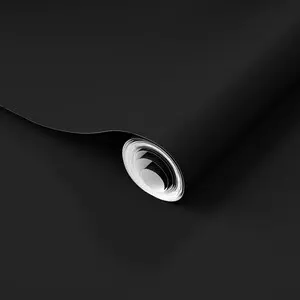 Spoonflower Black Solid 000000 Sarah Walden Peacoquette Custom Pre-pasted Wallpaper Black