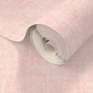 Spoonflower Grunge Blush 100% Natural Sisal Grasscloth Wallcovering - Pink