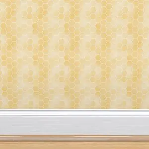 Spoonflower Honeycomb Small Scale 100% Natural Sisal Grasscloth Wallcovering