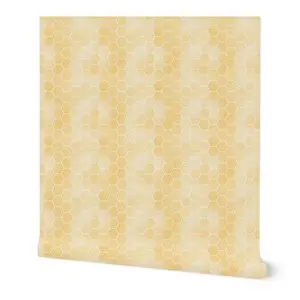 Spoonflower Honeycomb Small Scale 100% Natural Sisal Grasscloth Wallcovering