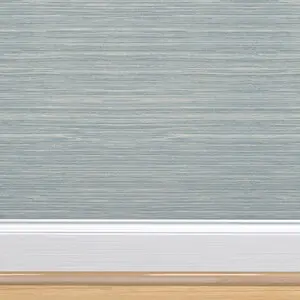 Spoonflower White 100% Natural Sisal Grasscloth Wallcovering - Blue