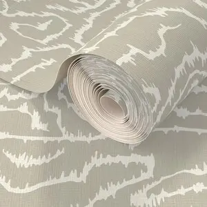 Spoonflower Heatwave Cream On Tan 100% Natural Sisal Grasscloth Wallcovering - Tan,beige