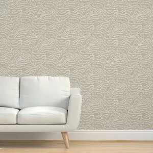 Spoonflower Heatwave Cream On Tan 100% Natural Sisal Grasscloth Wallcovering - Tan,beige