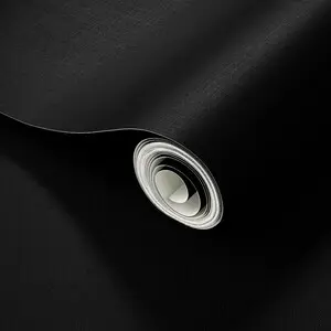Spoonflower Coordinating Solid Custom Pre-pasted Wallpaper - Black